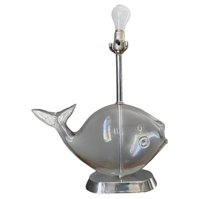 Mid-Century Blown Glass Fish Lamp by Blenko For Sale at 1stDibs