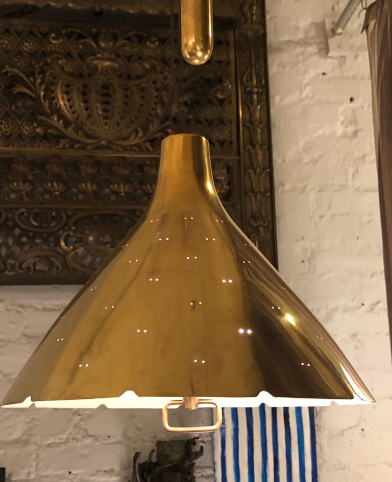 Midcentury Brass Adjustable Counterweight Pulley Pendant by Paavo ...