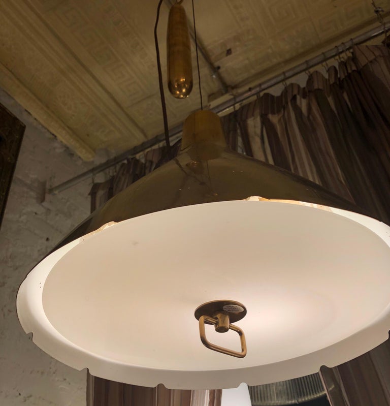 Midcentury Brass Adjustable Counterweight Pulley Pendant by Paavo ...