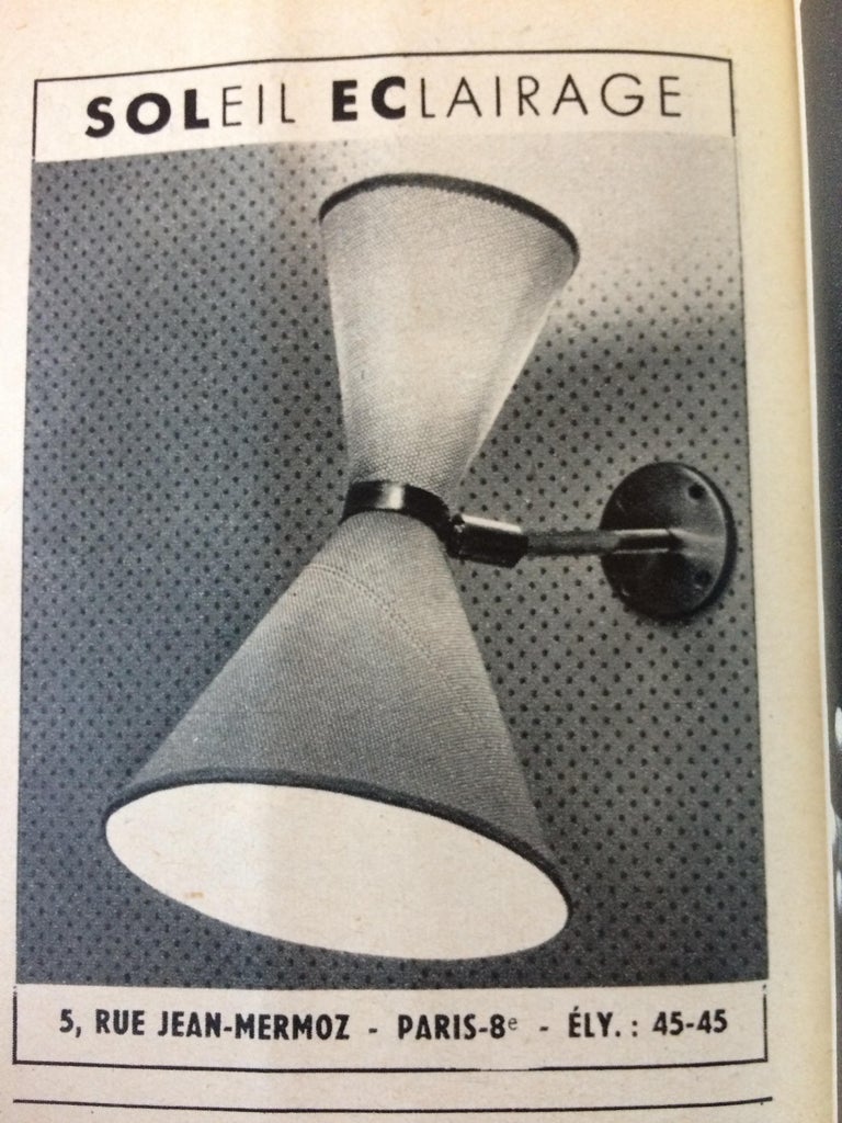 Midcentury Brass and Aluminium Articulated Wall Lamp by Solec, France ...