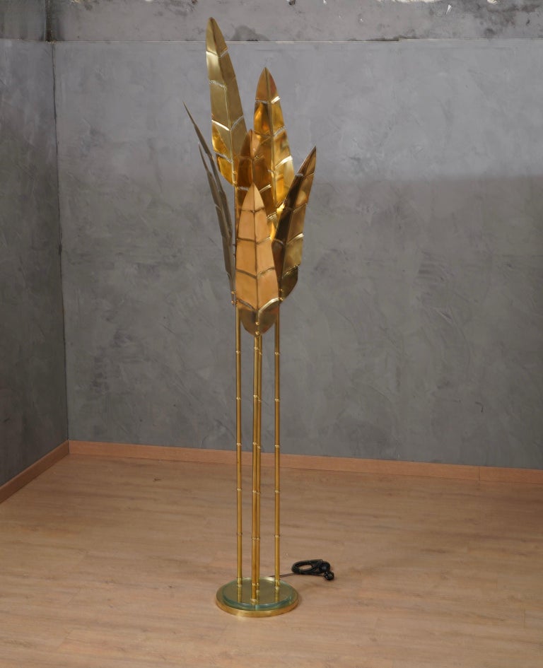 MidCentury Brass and Glass FloorLamp, 2020 For Sale at 1stDibs