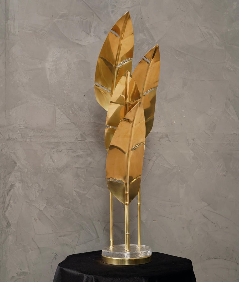 MidCentury Brass and Glass Table Lamp, 2020 For Sale at 1stDibs