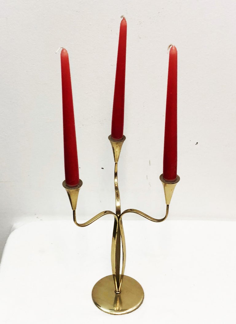 Midcentury Brass Candlesticks at 1stDibs