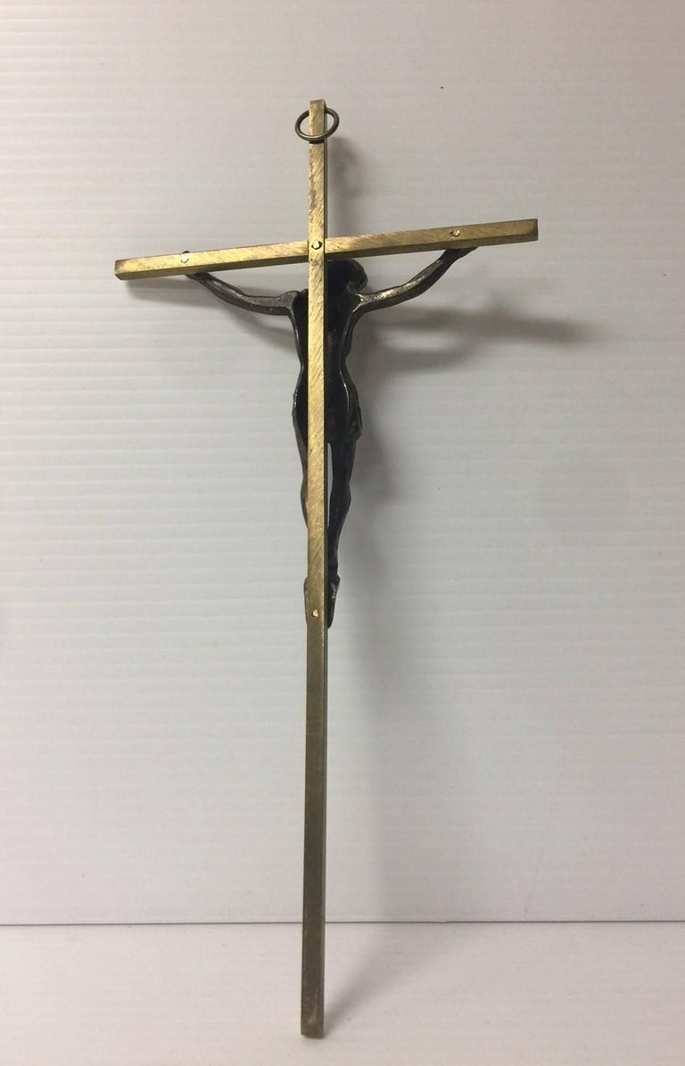 Midcentury Brass Crucifix For Sale at 1stDibs | wall crucifix