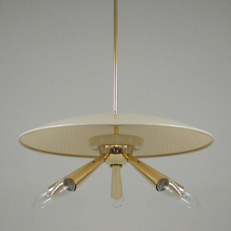 Midcentury Brass Dome 5 Light Pendant, Italy Early 1950s For Sale at ...