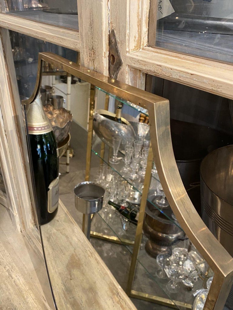 Midcentury Brass Mirror-Shield Shape, Italy at 1stDibs | shield mirror ...