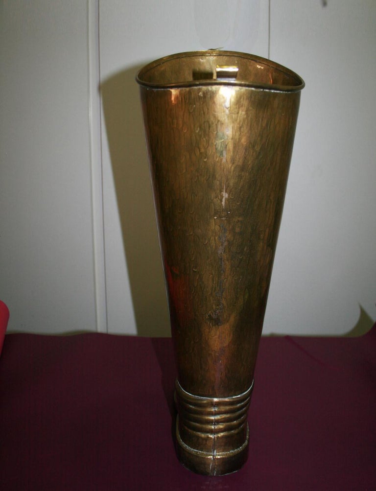 Midcentury Brass Umbrella Stand, Boot Form at 1stDibs