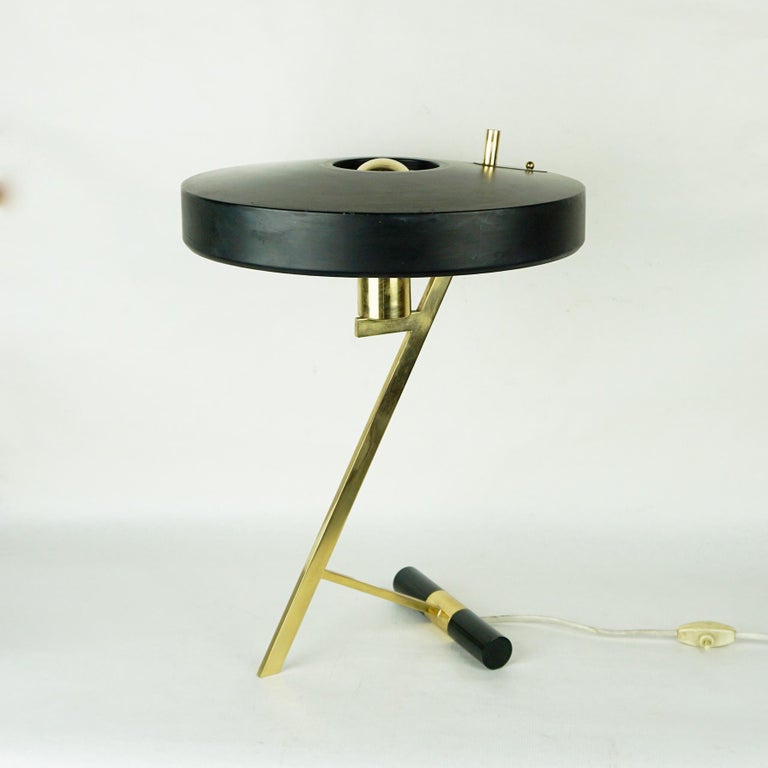 Mid-Century Brass Z Table Lamp by Louis Kalff for Philips Holland For ...