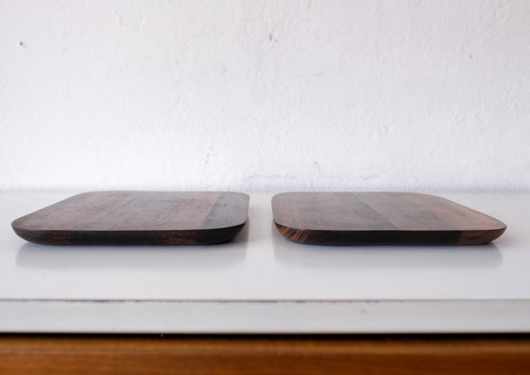 Midcentury Brazilian Modern Jean Gillon Wood Art Jacaranda Trays For Sale at 1stDibs