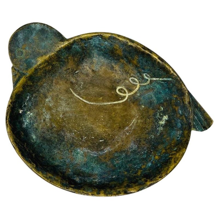 Midcentury Bronze Dove Incense Burner Vessel 'Japan' For Sale at 1stDibs