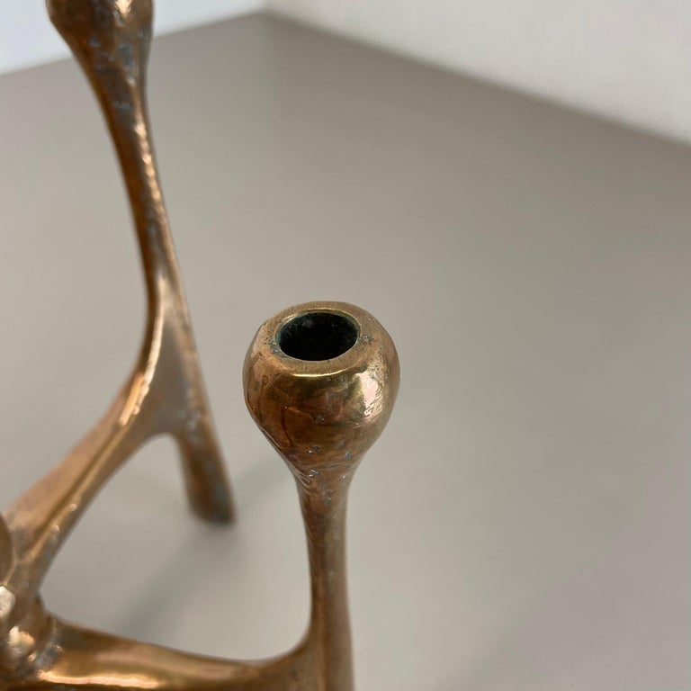 Midcentury Brutalist Bronze 1,8kg Candleholder by Michael Harjes ...