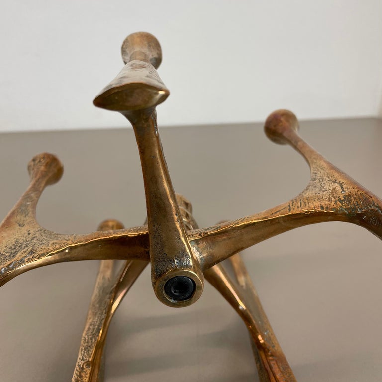 Midcentury Brutalist Bronze 1,8kg Candleholder by Michael Harjes ...