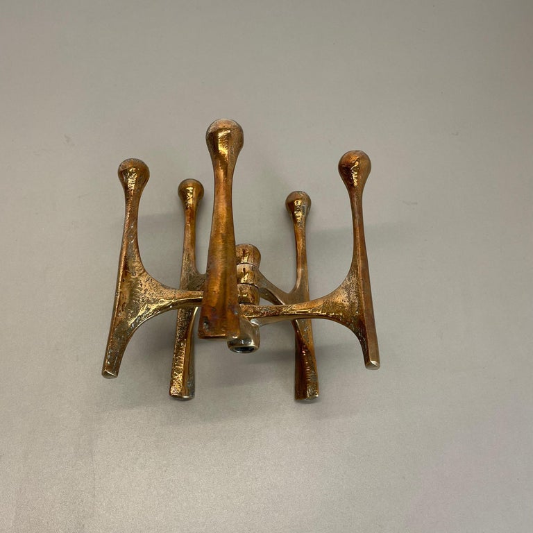 Midcentury Brutalist Bronze 1,8kg Candleholder by Michael Harjes ...