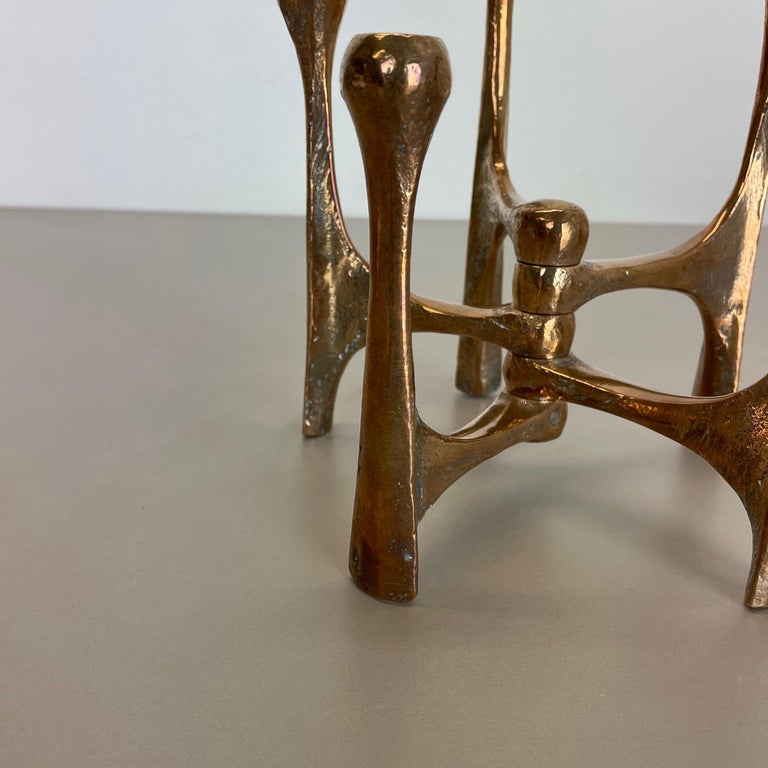 Midcentury Brutalist Bronze 1,8kg Candleholder by Michael Harjes ...