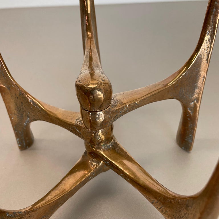 Midcentury Brutalist Bronze 1,8kg Candleholder by Michael Harjes ...