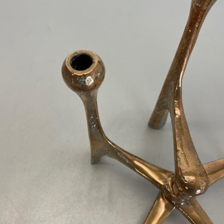 Midcentury Brutalist Bronze 1,8kg Candleholder by Michael Harjes ...
