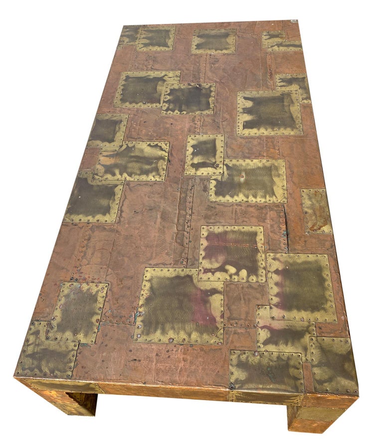 Midcentury Brutalist Patchwork Coffee Table Style of Paul Evans For ...