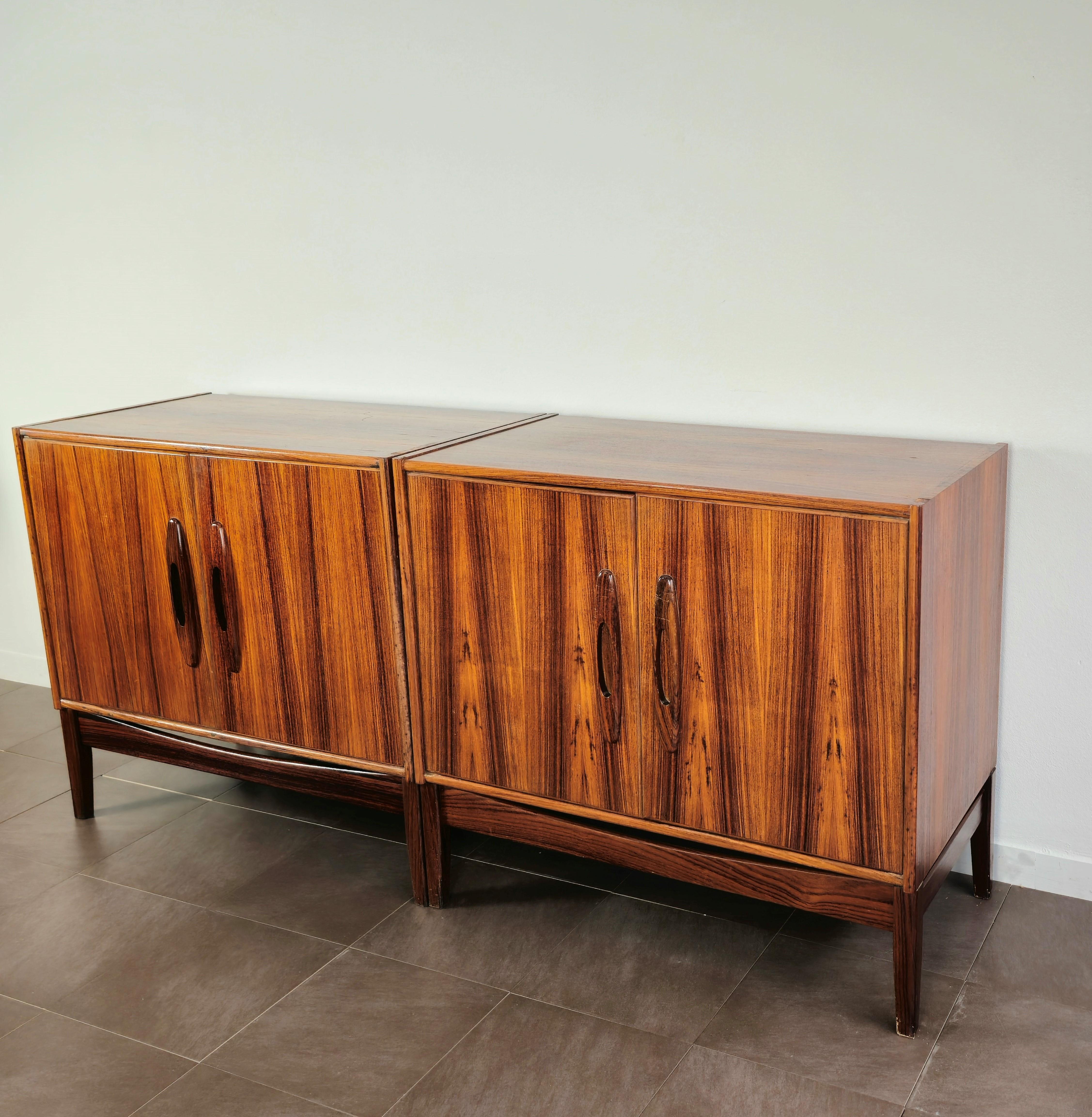 Midcentury Buffets Caninets Wood Scandinavian Denmark Design 1960s Set ...