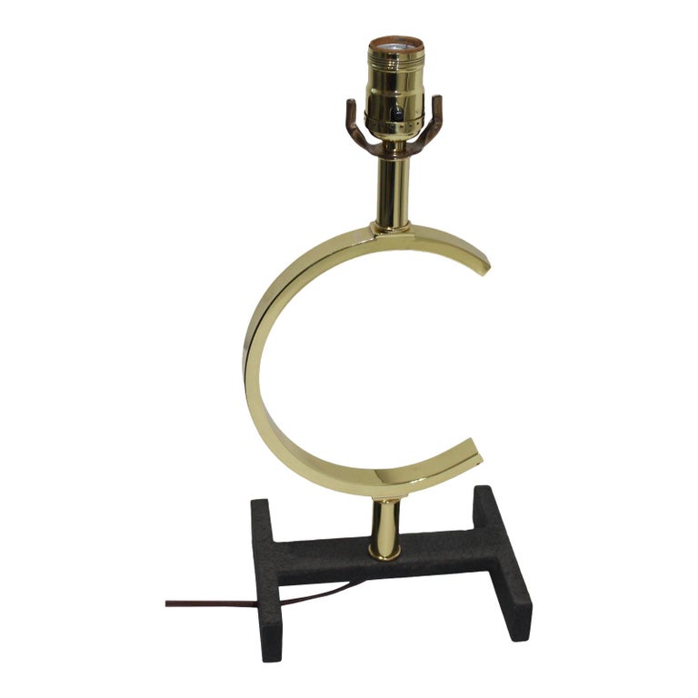 Midcentury Jaques Adnet Style "C" Shape Modern Table Lamp For Sale at ...