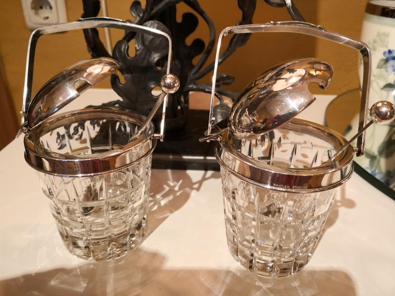 Midcentury Cartier Sterling Pair of Jars of Jam For Sale at 1stDibs