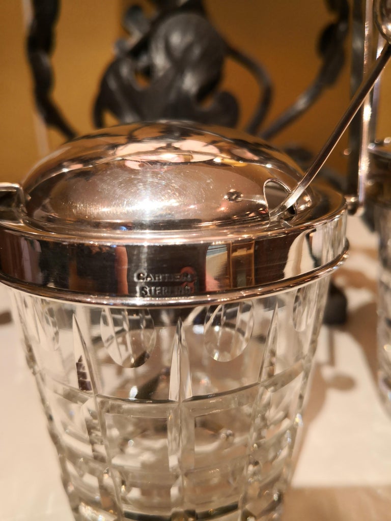 Midcentury Cartier Sterling Pair of Jars of Jam For Sale at 1stDibs