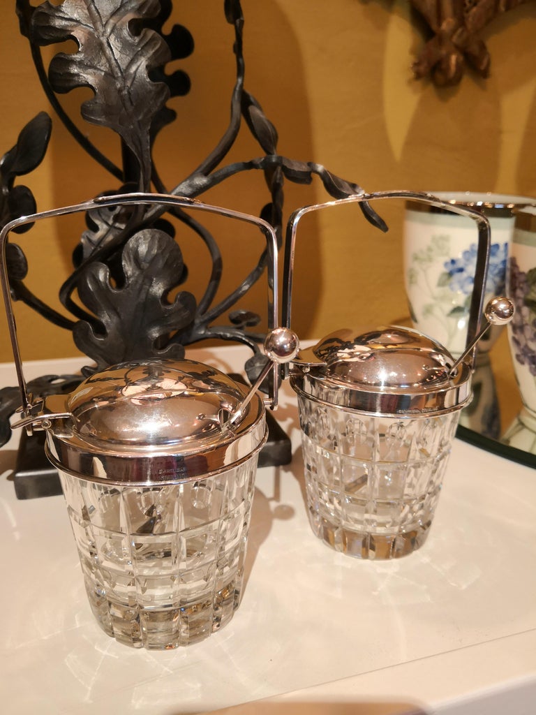 Midcentury Cartier Sterling Pair of Jars of Jam For Sale at 1stDibs