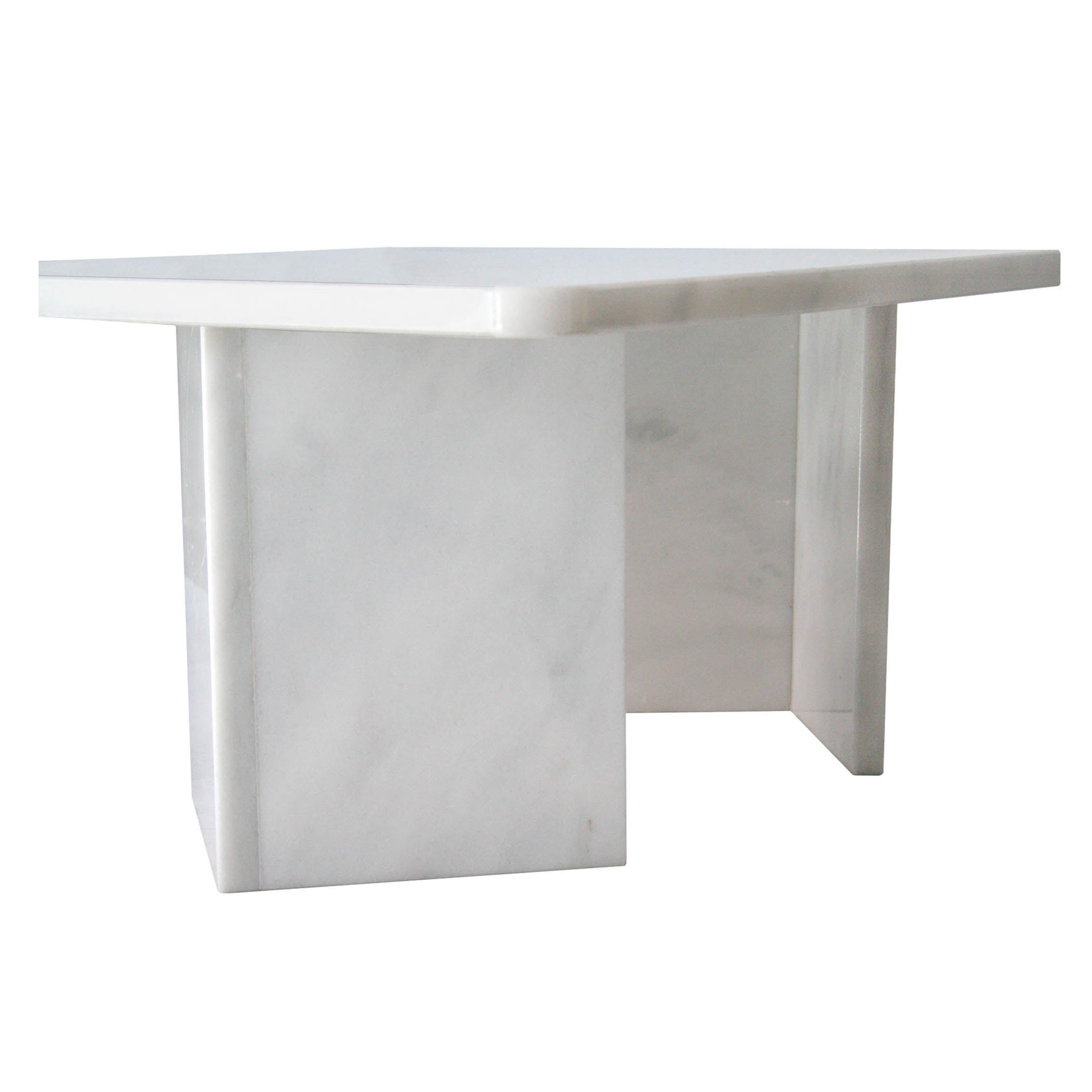 Midcentury Carrara Marbel White Center Table Italy, 1980 For Sale at ...