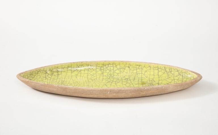 Midcentury Ceramic Crackle Glaze Plate by Barbara Willis, United States ...