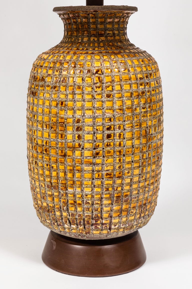 Midcentury Ceramic Lamp with Inset Tiles at 1stDibs