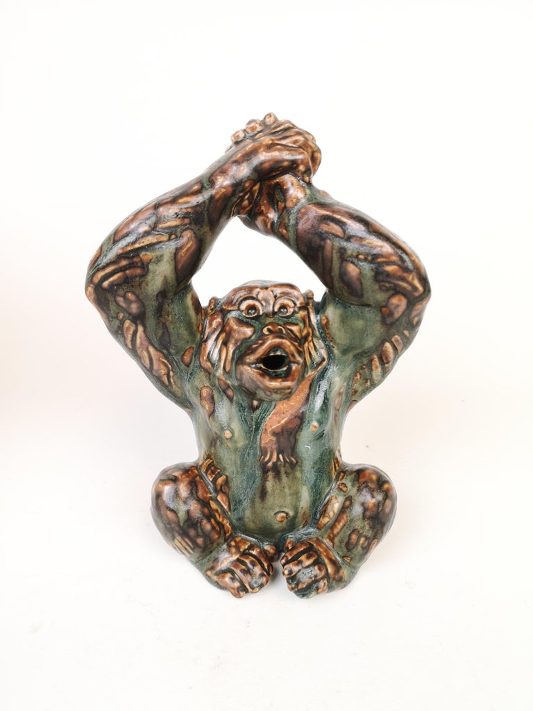 Midcentury Ceramic Sculpture Ape Knut Kyhn Royal Copenhagen at 1stDibs