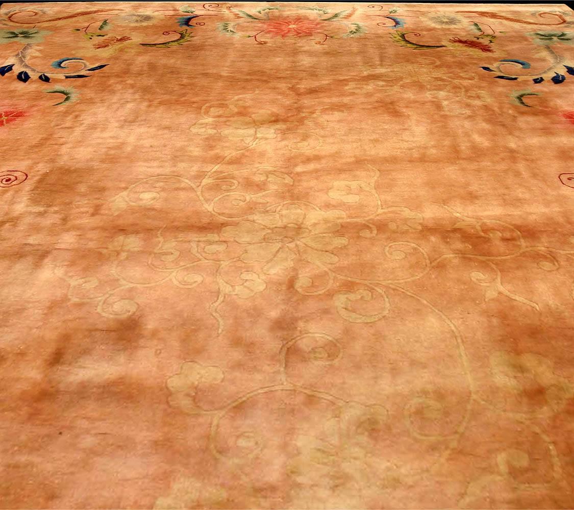 Chinese Art Deco Lotus Flower Design Handmade Rug For Sale at 1stDibs ...