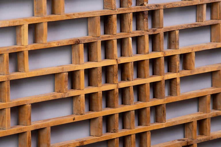 Midcentury Chinese Carved Rustic Wooden Window Screen at 1stDibs