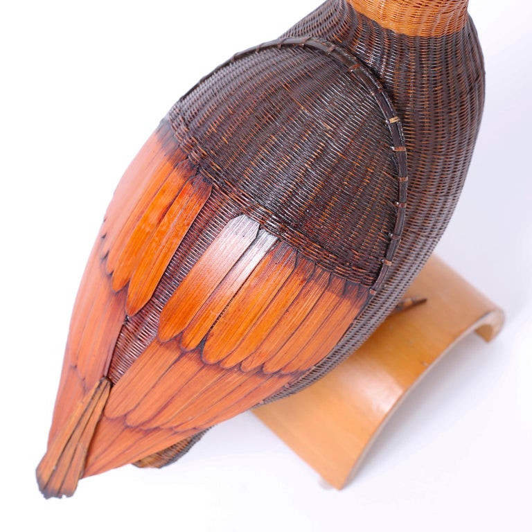 Midcentury Chinese Wicker Tropical Toucan Bird Box at 1stDibs