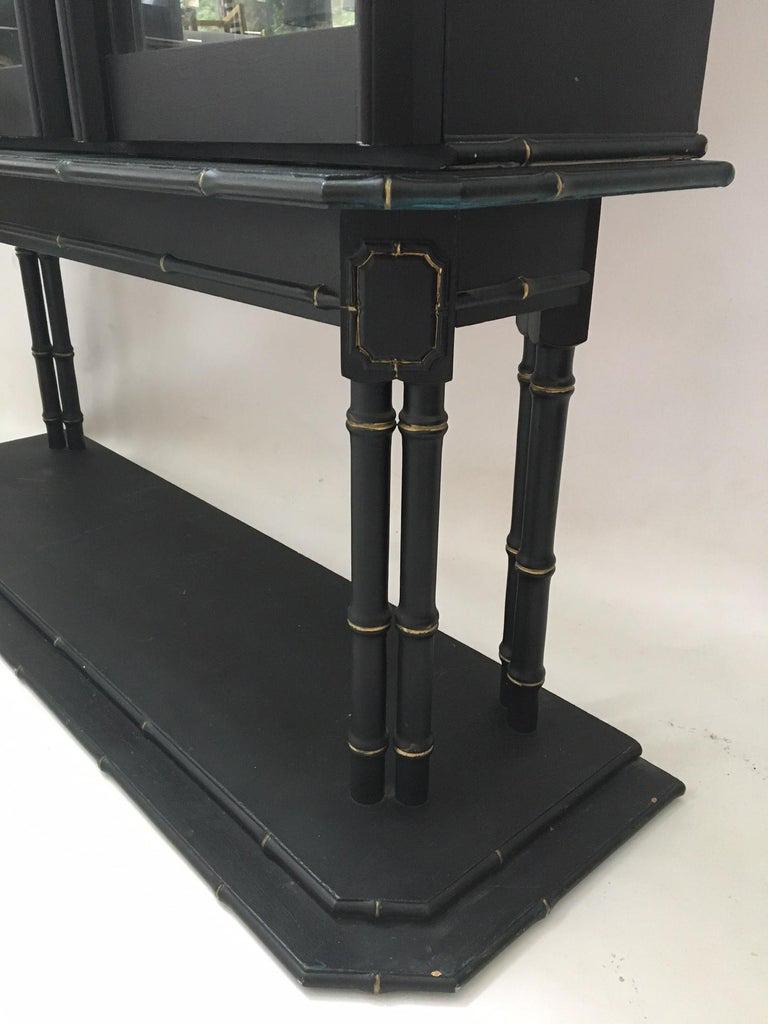 Midcentury Chinoiserie Bamboo Platform Display Cabinet at 1stDibs