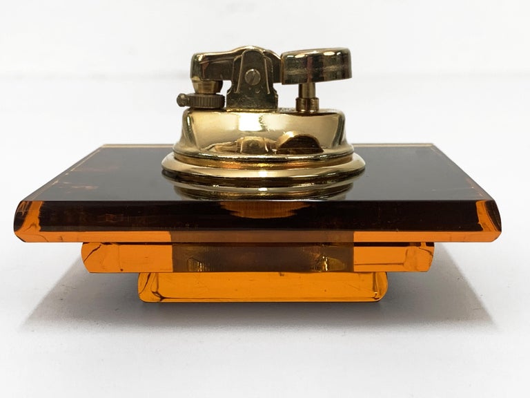 Midcentury Christian Dior Lucite, Tortoise Plexi and Brass French Table ...