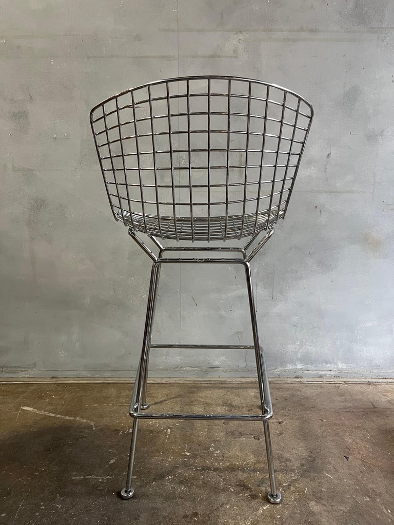 Midcentury Chrome Counter Stools by Harry Bertoia for Knoll at 1stDibs