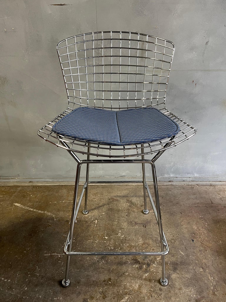 Midcentury Chrome Counter Stools by Harry Bertoia for Knoll at 1stDibs