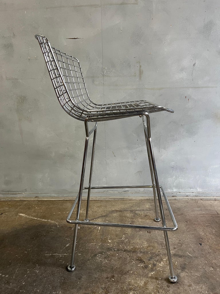 Midcentury Chrome Counter Stools by Harry Bertoia for Knoll at 1stDibs