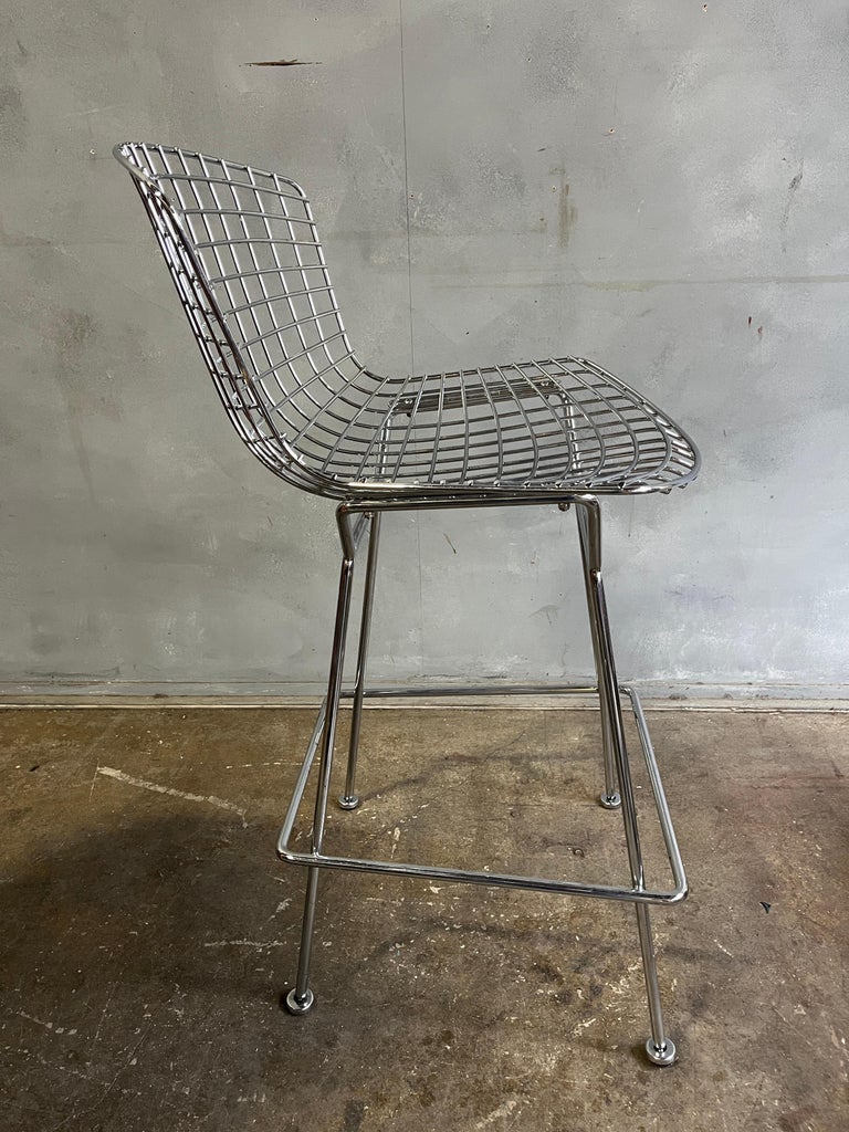 Midcentury Chrome Counter Stools by Harry Bertoia for Knoll at 1stDibs