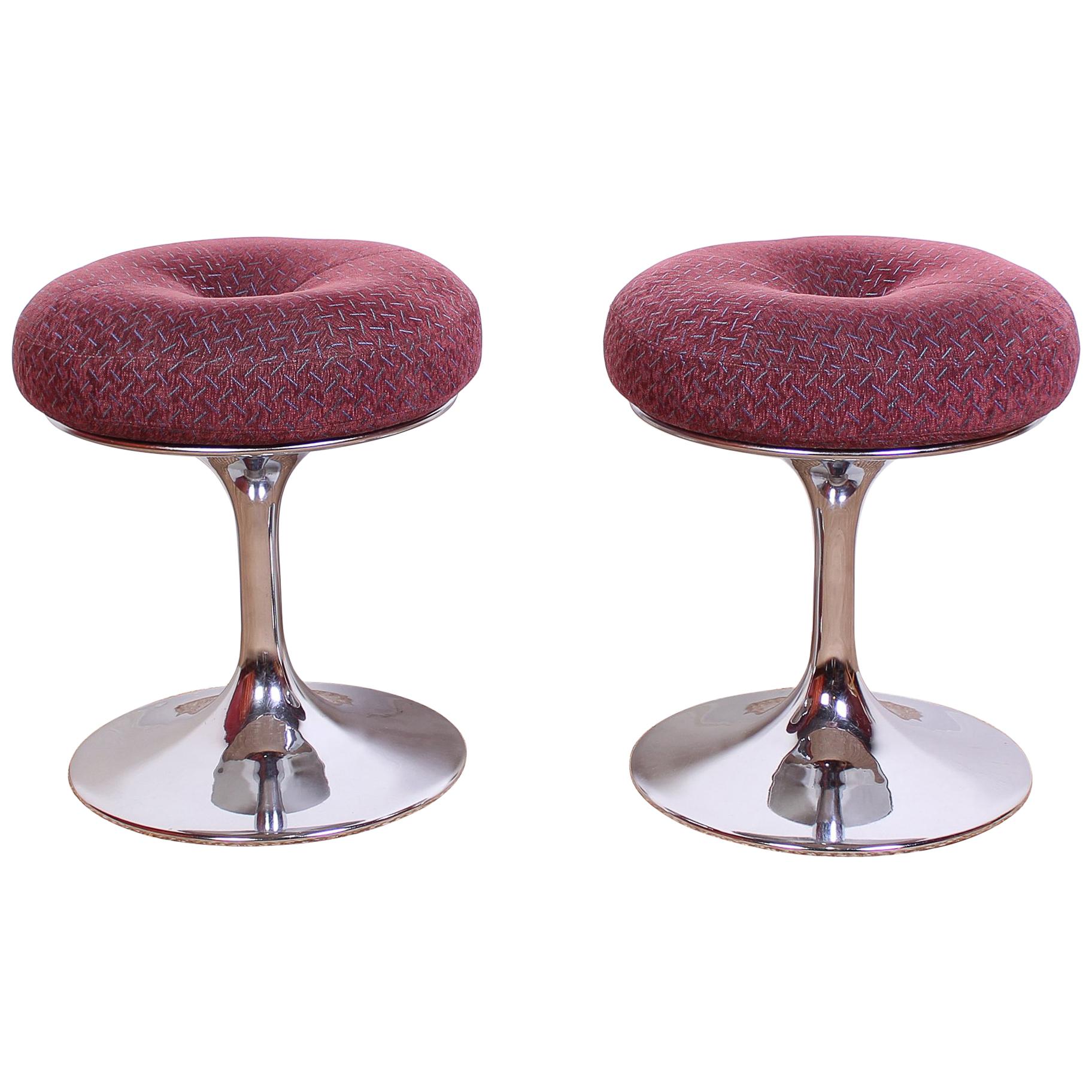 Midcentury Chrome Stools by Börje Johansson for Johansson Design, 1960s ...