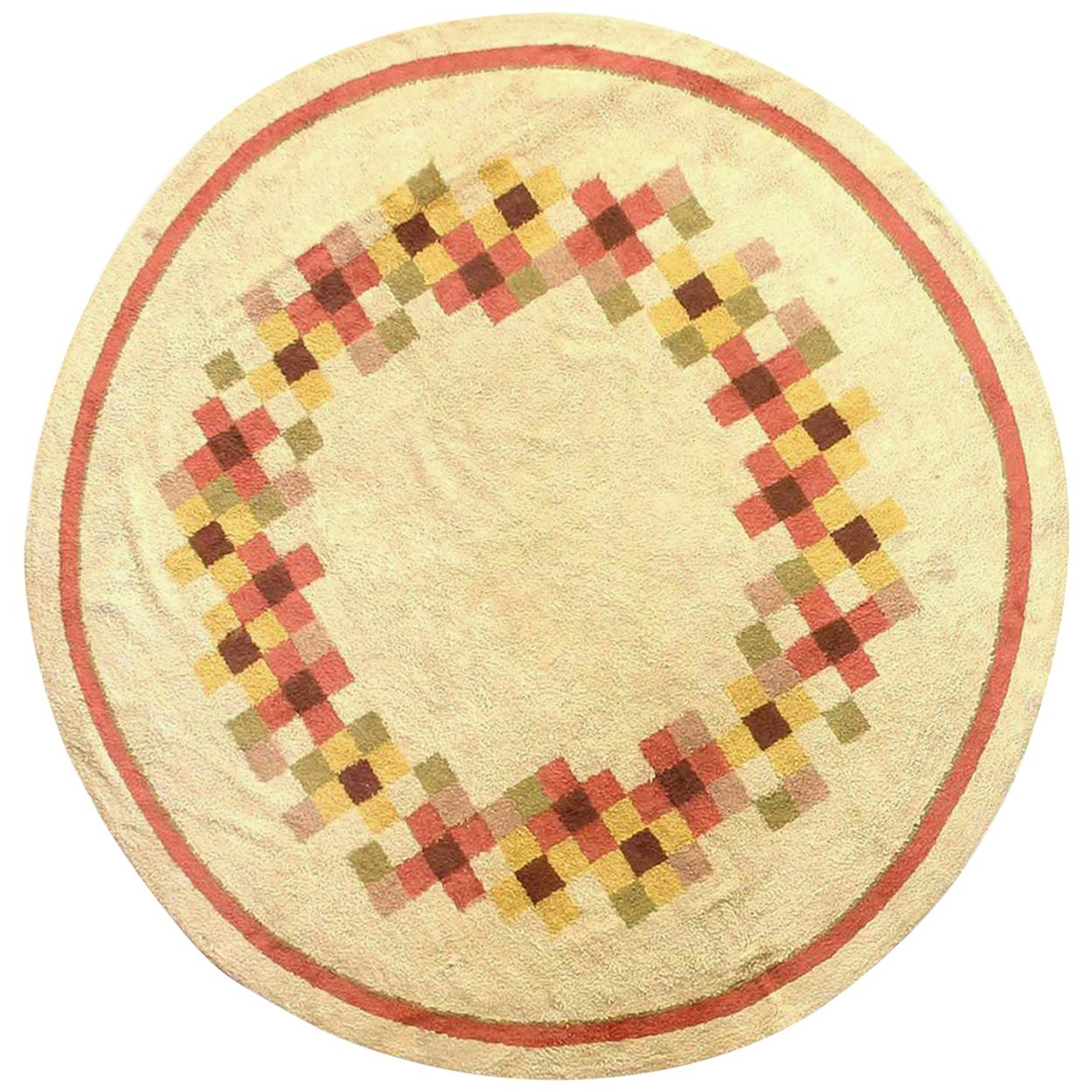 1970s Space Age Circular Wool Rug at 1stDibs