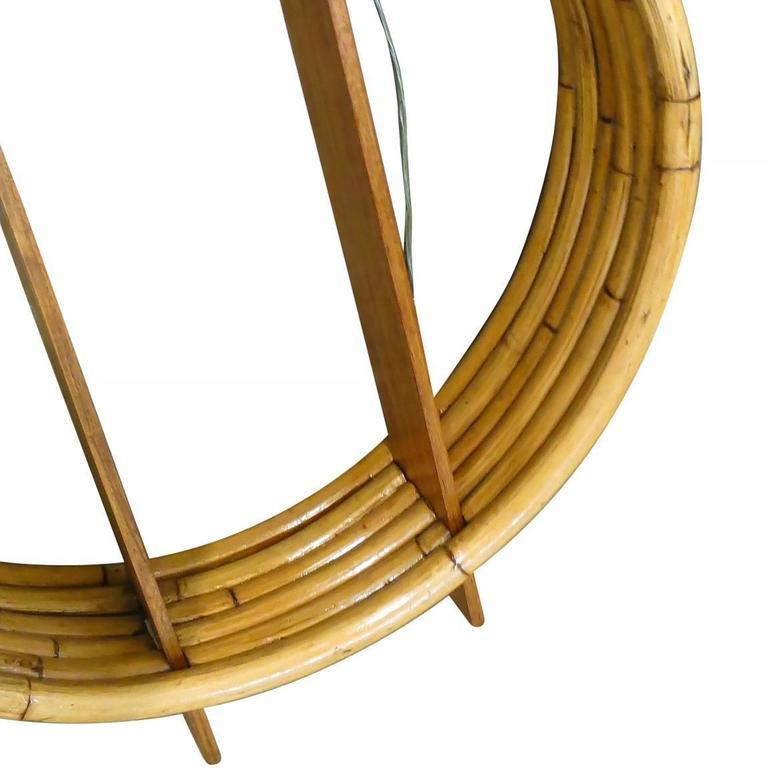 Midcentury Circular Rattan Wall Shelf with Mahogany Slat For Sale at ...