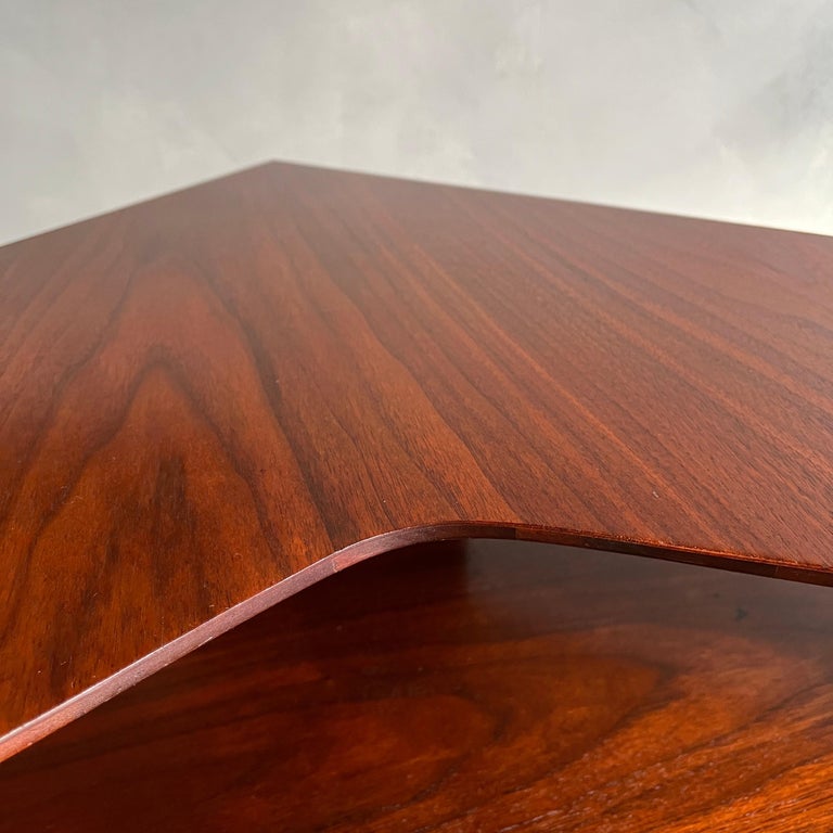 Midcentury Corner Two Tier Table by Founders For Sale at 1stDibs