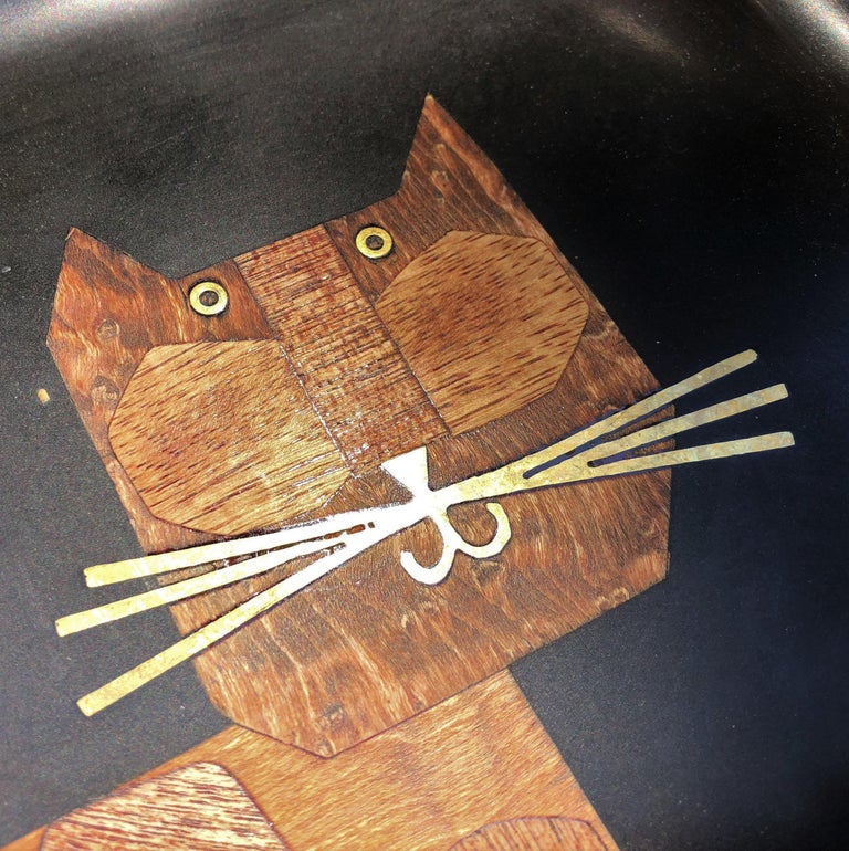 Midcentury Couroc Tray of Cats, Couroc of Monterey, 1960s-1970s at 1stDibs