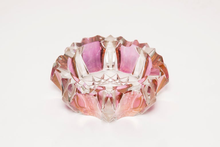 Midcentury Crystal Pink Glass Bowl Ashtray, Italy, 1970s For Sale at ...