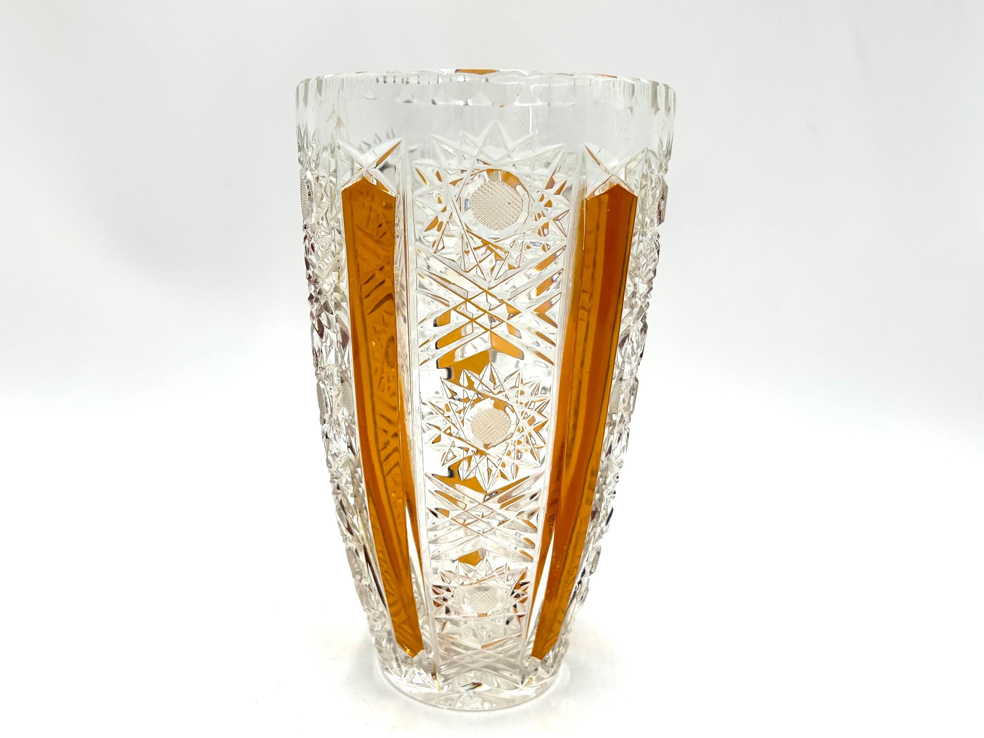 Midcentury Crystal Vase, Poland, 1960s at 1stDibs