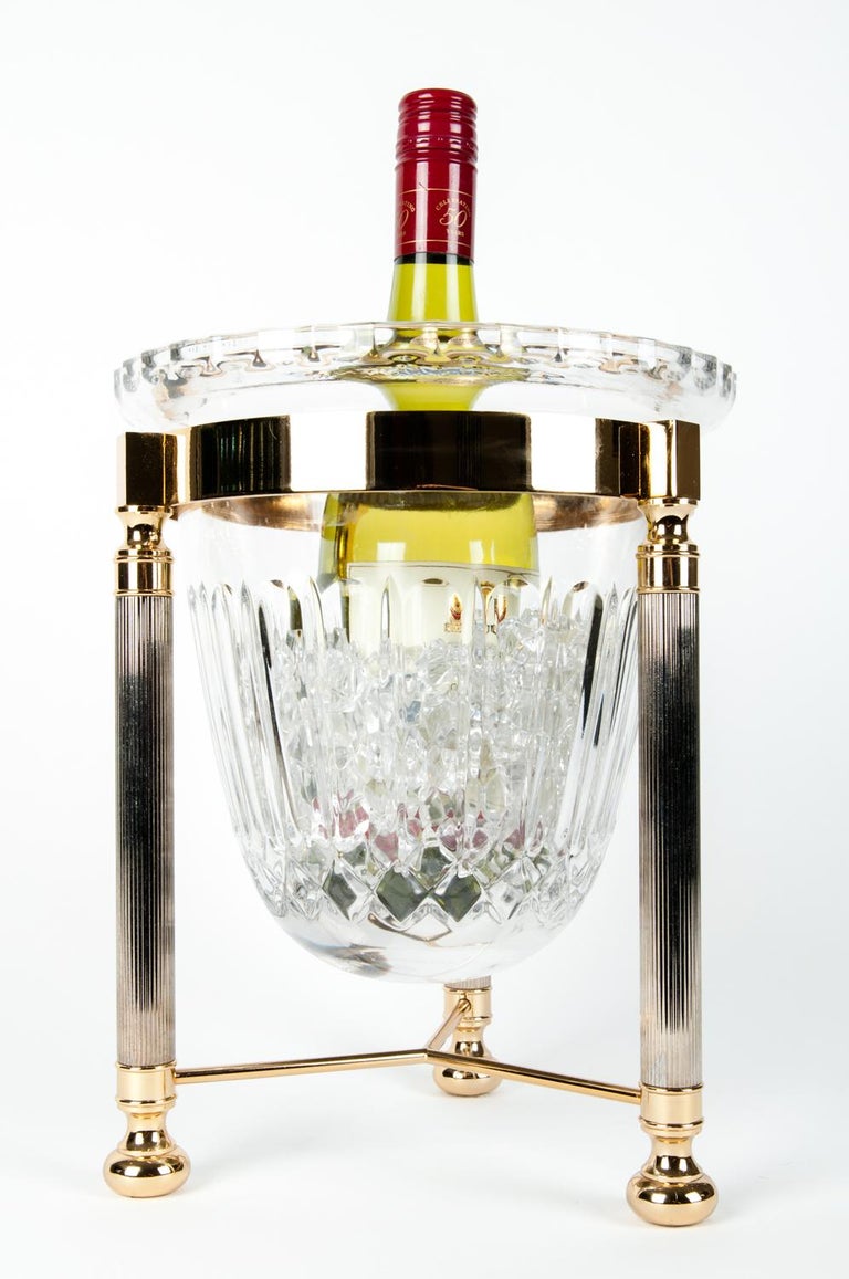 Midcentury Cut Crystal Champagne Cooler at 1stDibs
