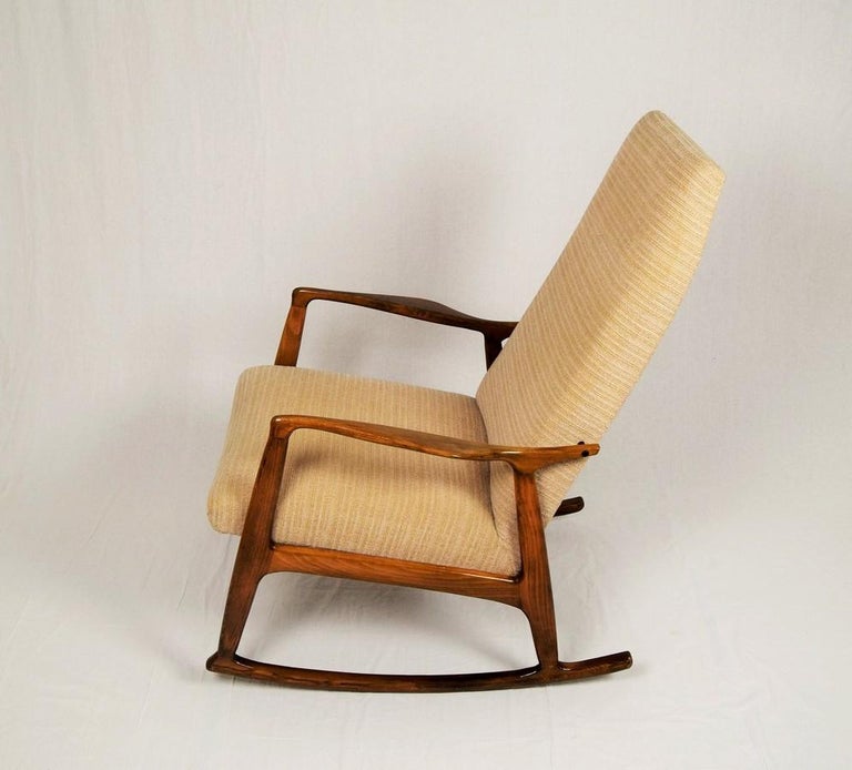 Midcentury Danish Beech Rocking Chair, 1960s at 1stDibs