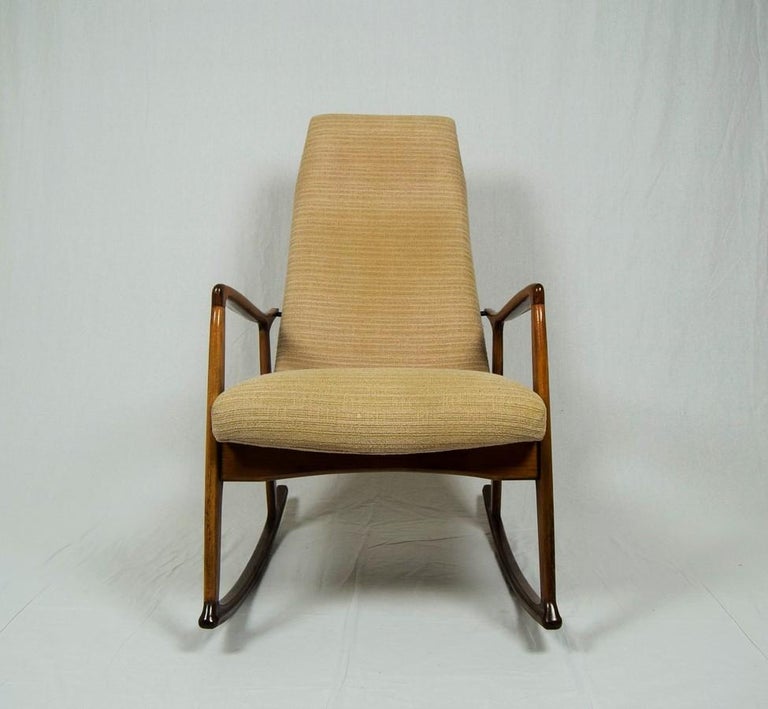 Midcentury Danish Beech Rocking Chair, 1960s at 1stDibs