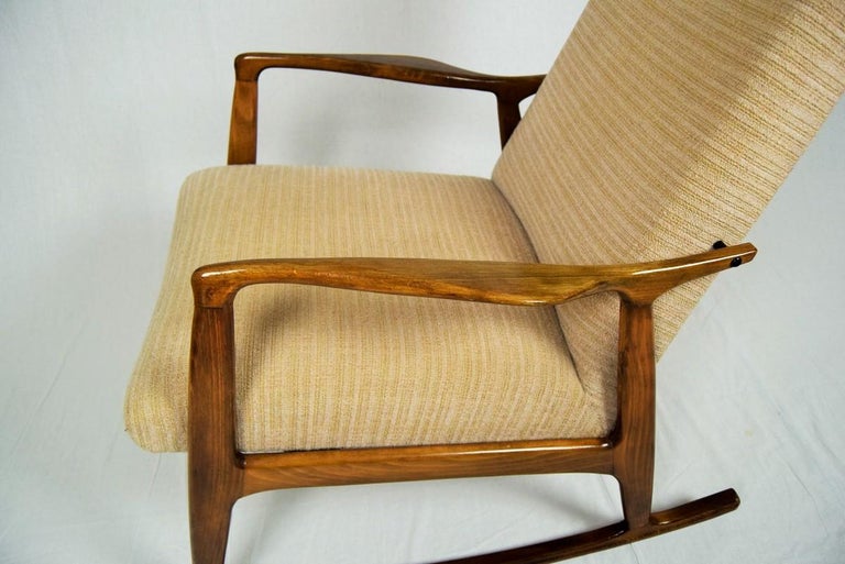 Midcentury Danish Beech Rocking Chair, 1960s at 1stDibs